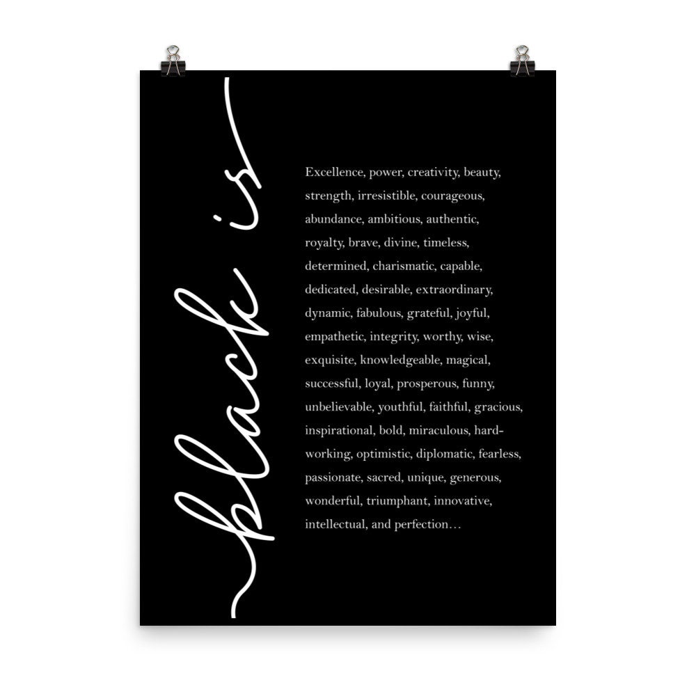 Black is Definition Poster Black Lives Matter Poster Black - Etsy
