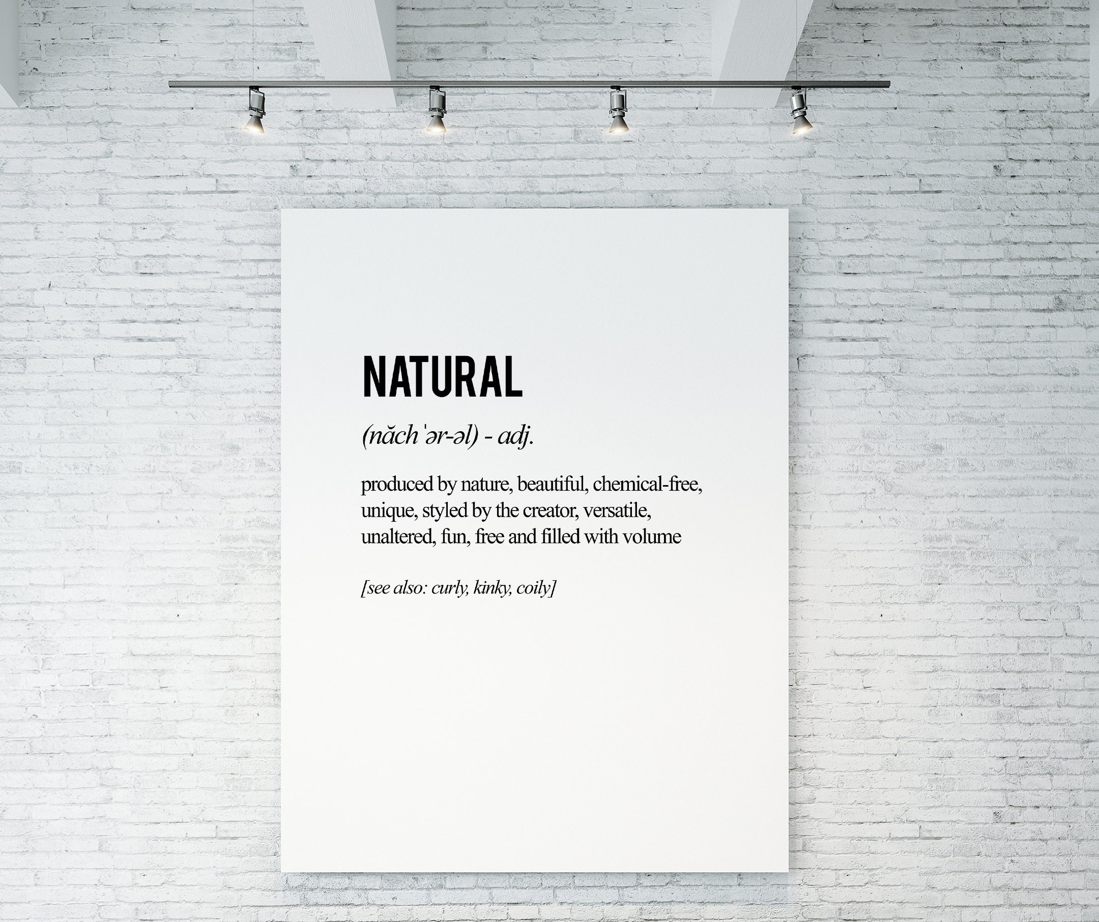 Natural Hair Definition Poster Afro Hair Kinky Team | Etsy