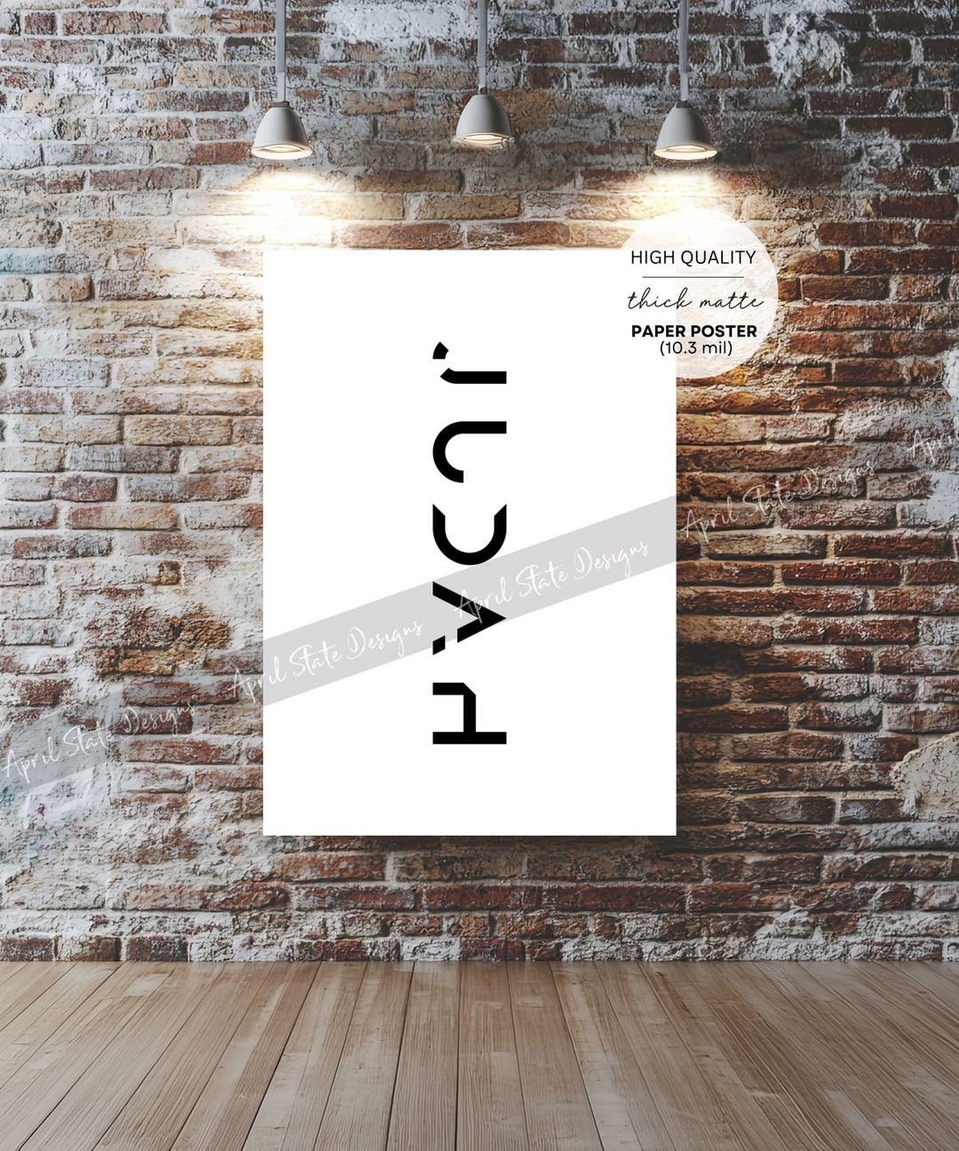 Judah Futuristic Vertical Typography Matte Poster - Modern Home Decor ...