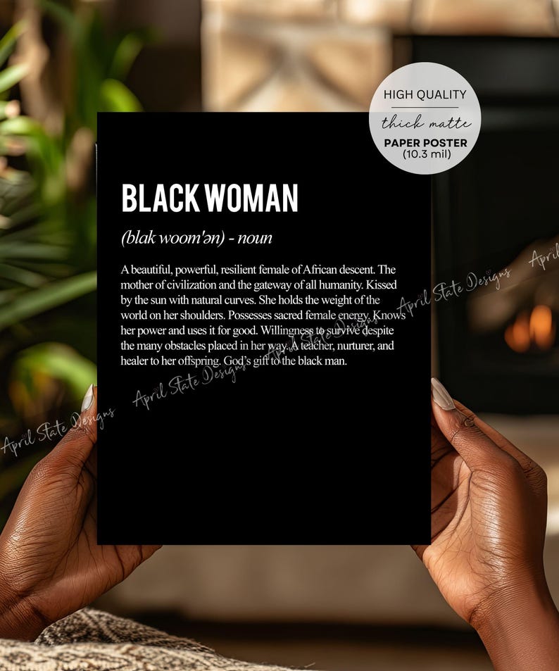 Black Woman Definition Matte Poster - Black African American Woman ...