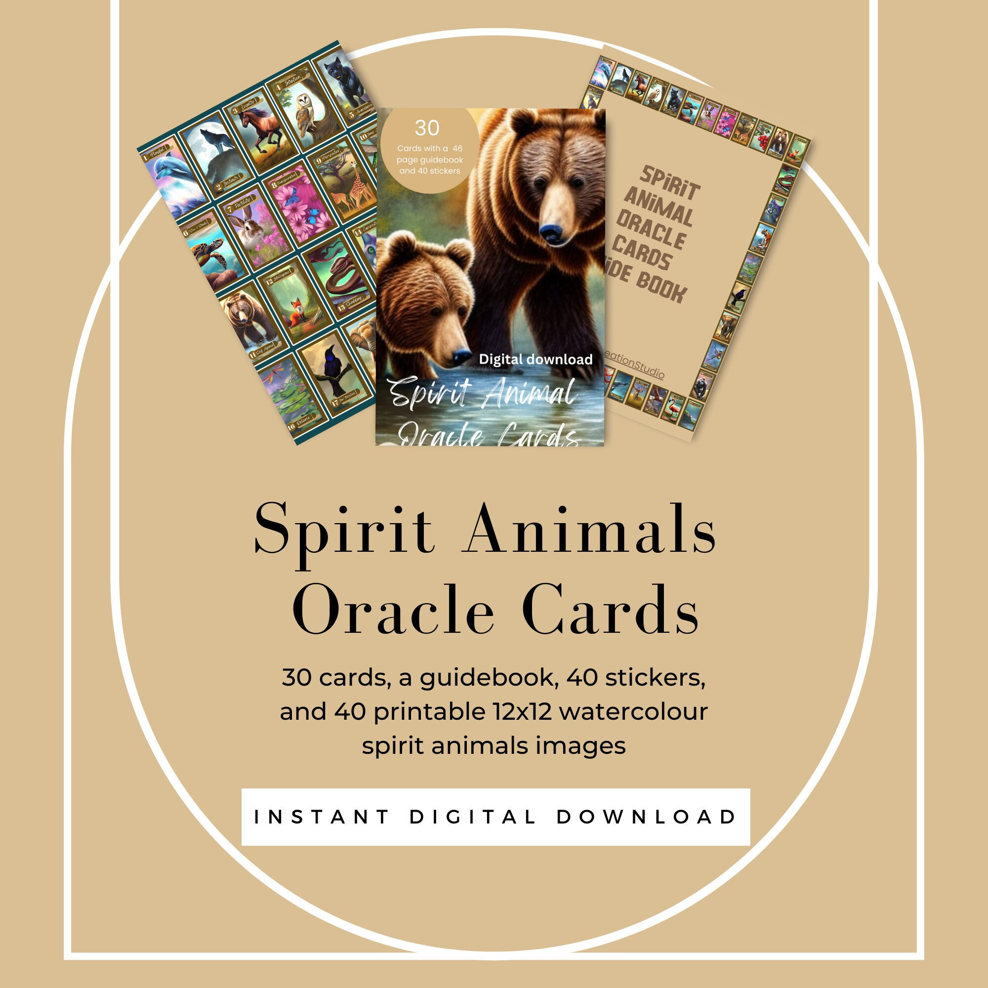 Animal Spirit Oracle Cards, Cards, Animal Spirit Watercolour - Etsy