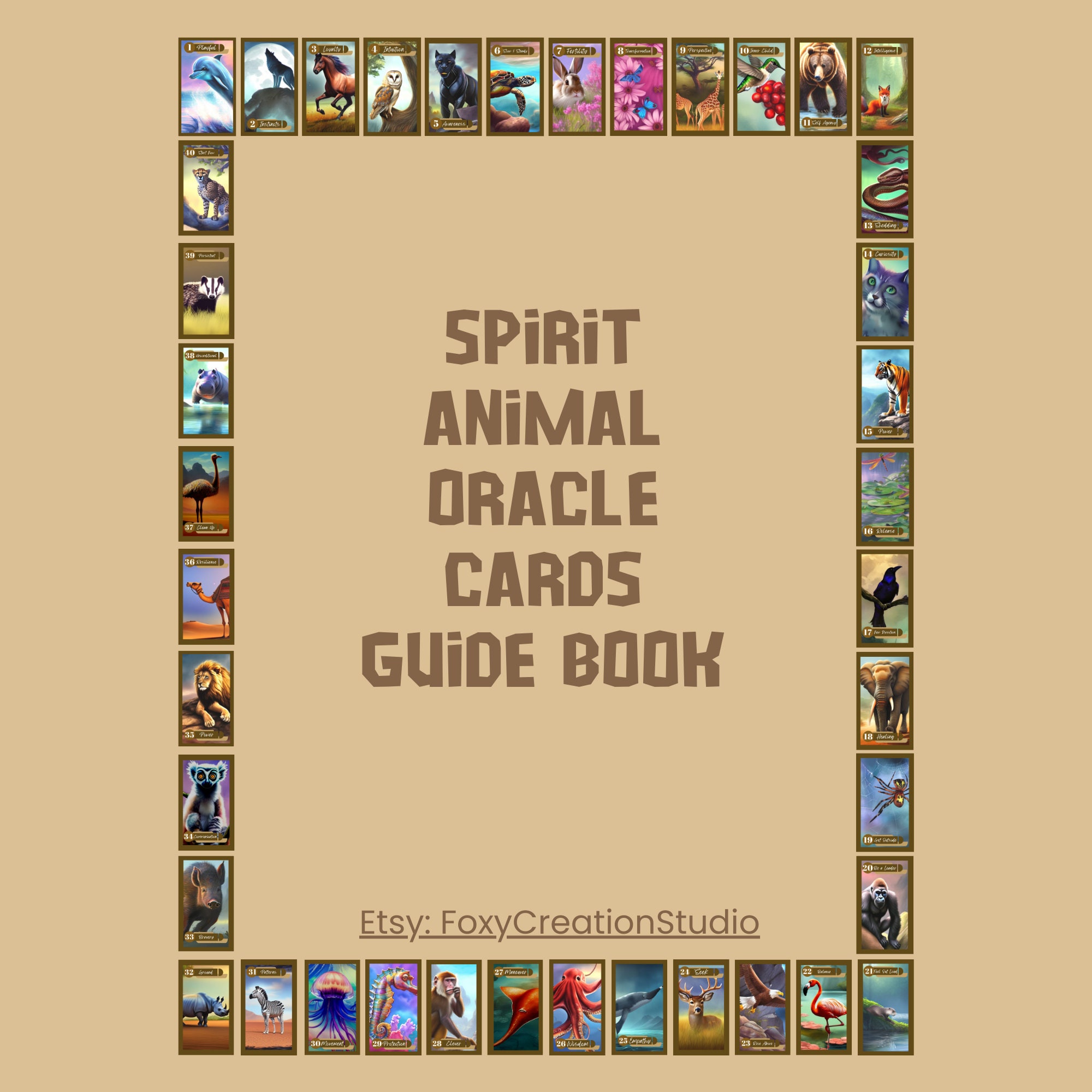 Animal Spirit Oracle Cards, Cards, Animal Spirit Watercolour - Etsy