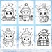 150 Cute Kawaii Christmas Colouring Pages, for Kids, Printable Digital ...