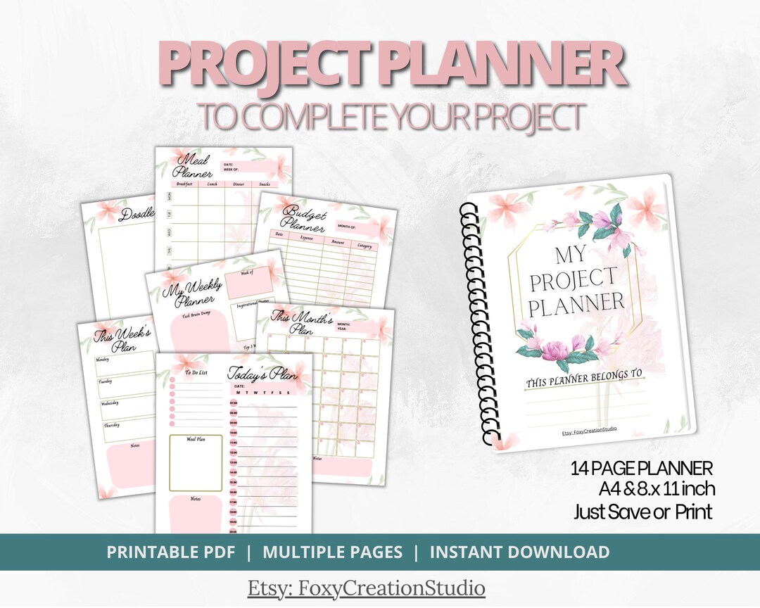 Project Planner Printable, Project Planner Digital, Planner - Etsy