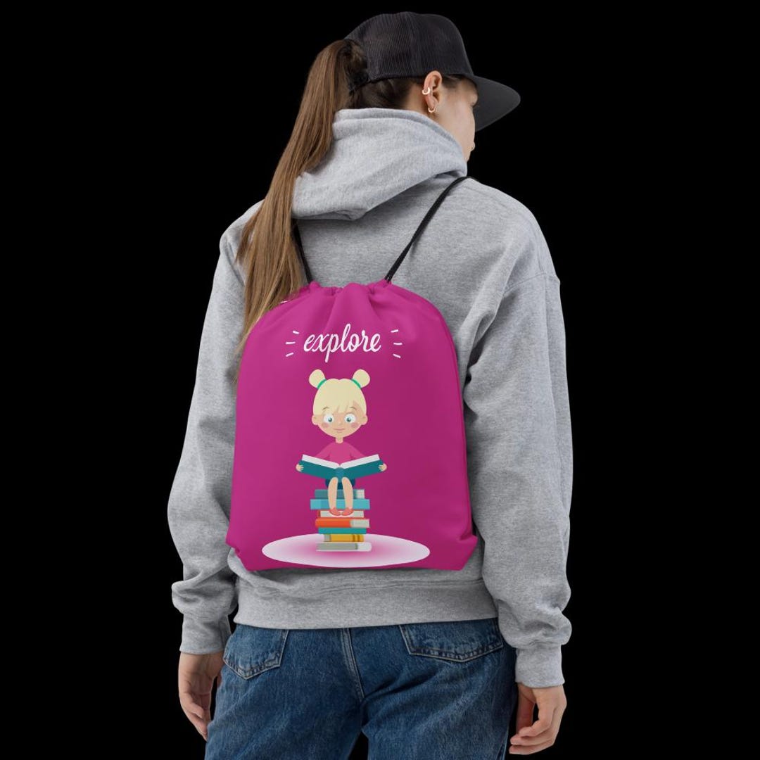 Pink Drawstring Bag-drawstring Tote Bag - Etsy