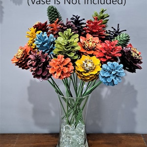 Fall is in the Air/one Dozen Pinecone Flowers/ Hand Made Pine Cone ...