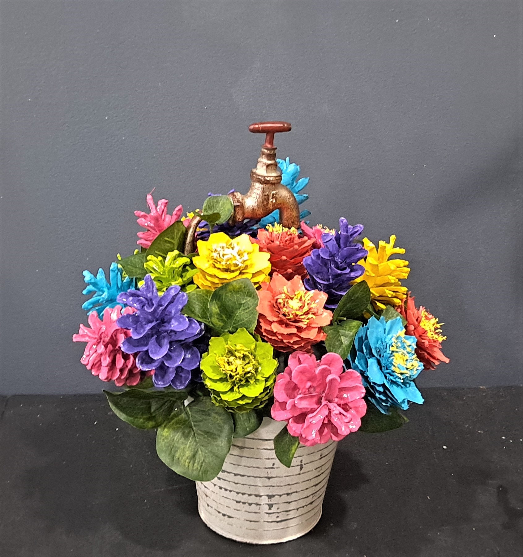 Summer Pine Cone Flower Arrangement Pinecone Flowers | Etsy