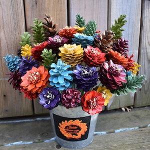 Fall is in the Air/one Dozen Pinecone Flowers/ Hand Made Pine Cone ...