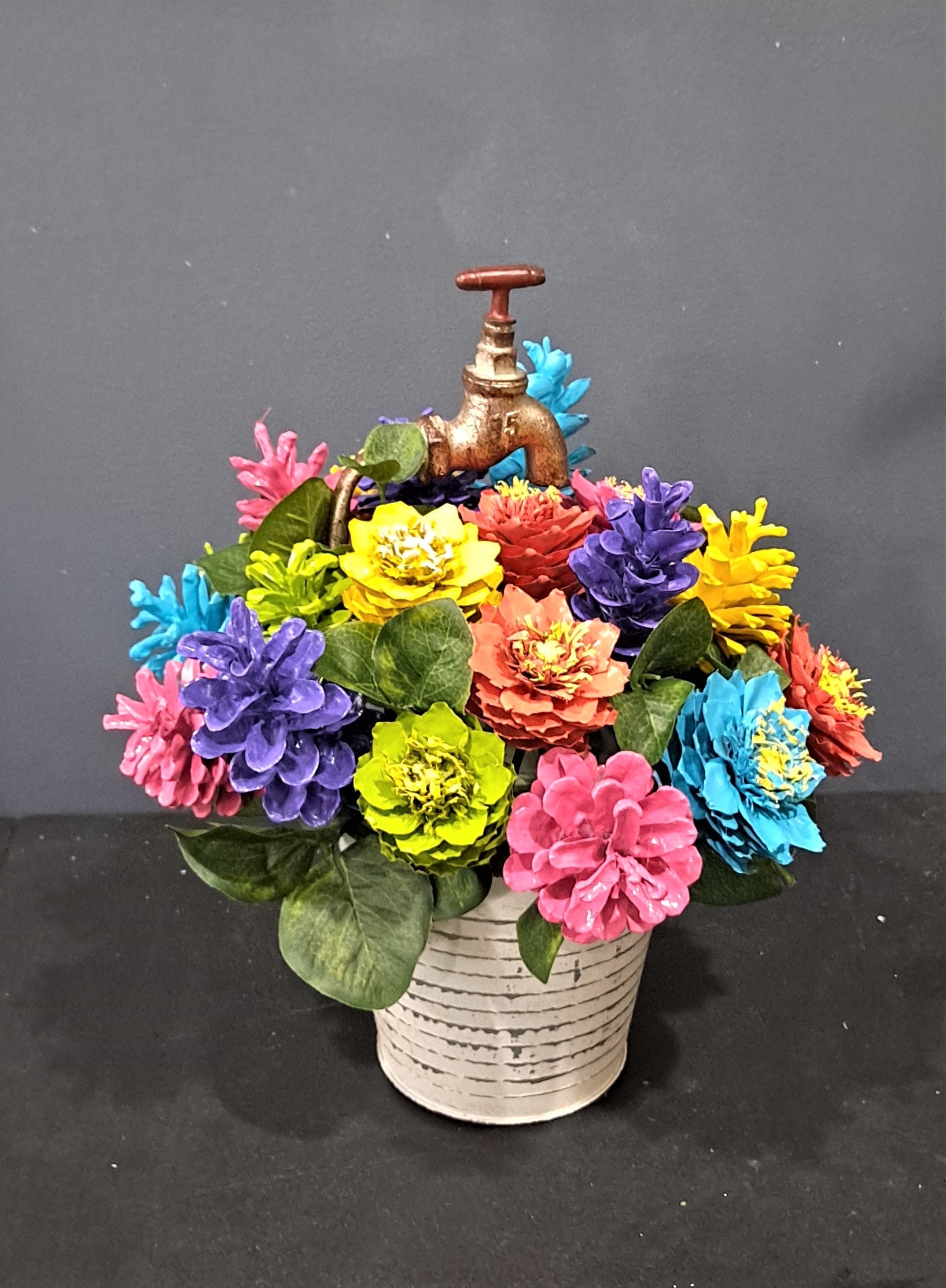 Summer Pine Cone Flower Arrangement Pinecone Flowers | Etsy