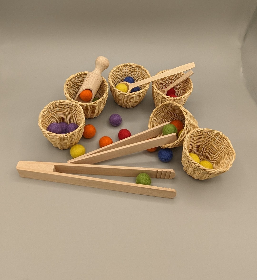 Sorting Game With Cups, Sorting Game With Felt Balls, Learning Colors ...