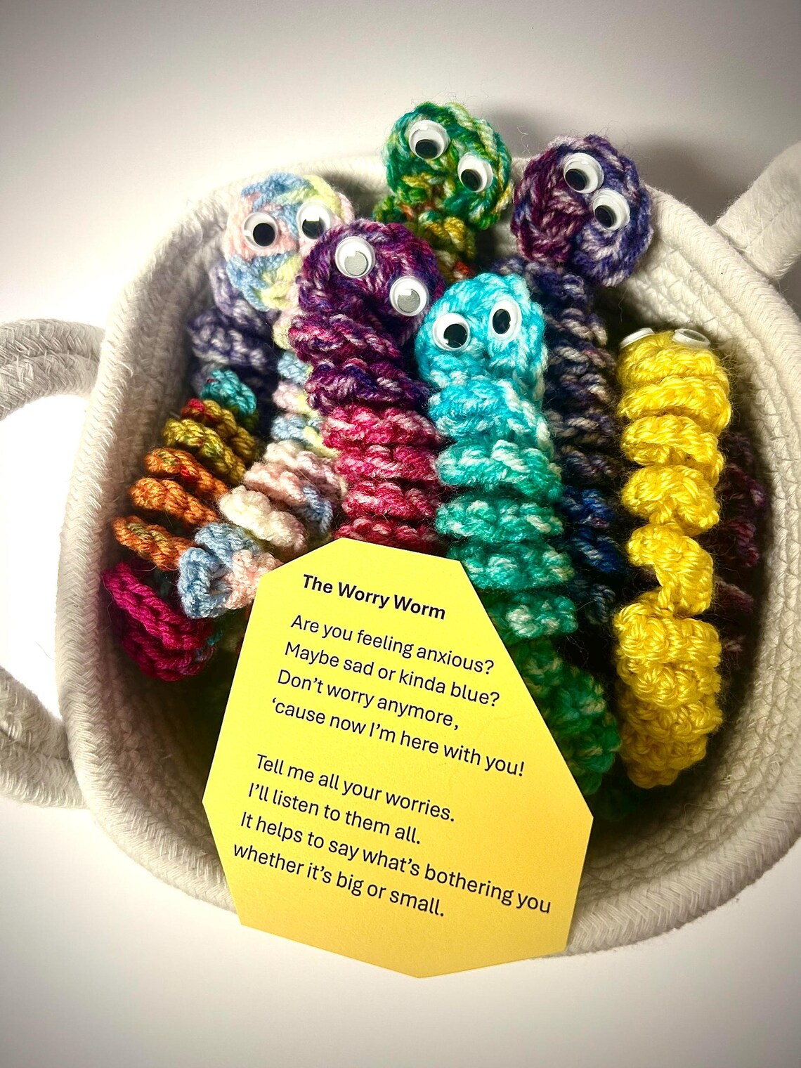 Worry Worm Crochet Pattern: Easy Stress Fidget Toy (PDF Pattern) - Etsy