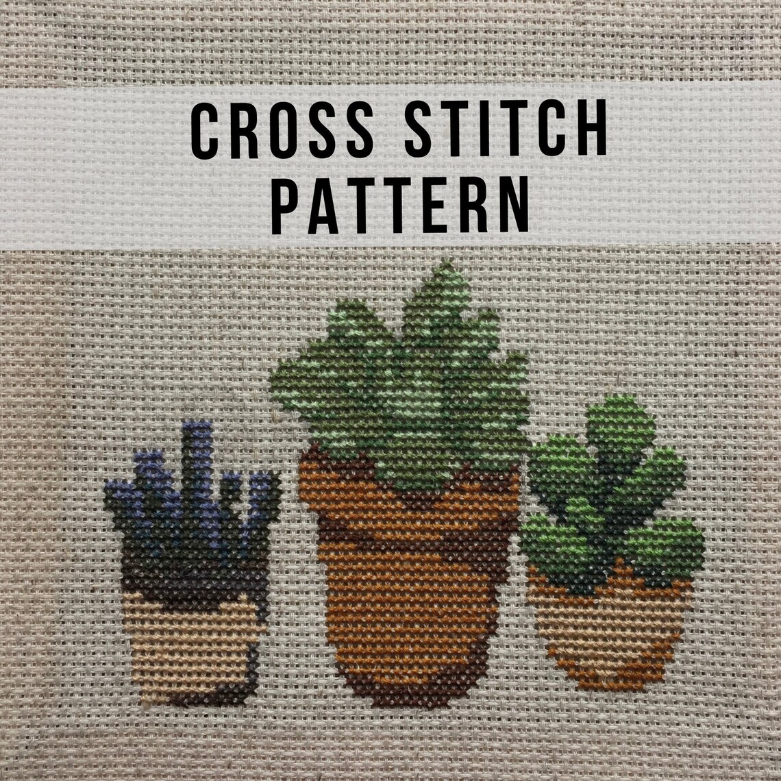 Cross Stitch Pattern | Modern, Embroidery, Home Decor, Plants, Green ...