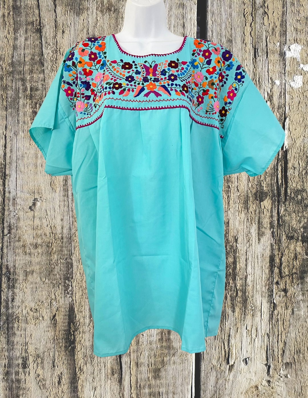 Floral Blouse, Embroidered Mexican Blouse, Fiesta Inspired 2XL - Etsy