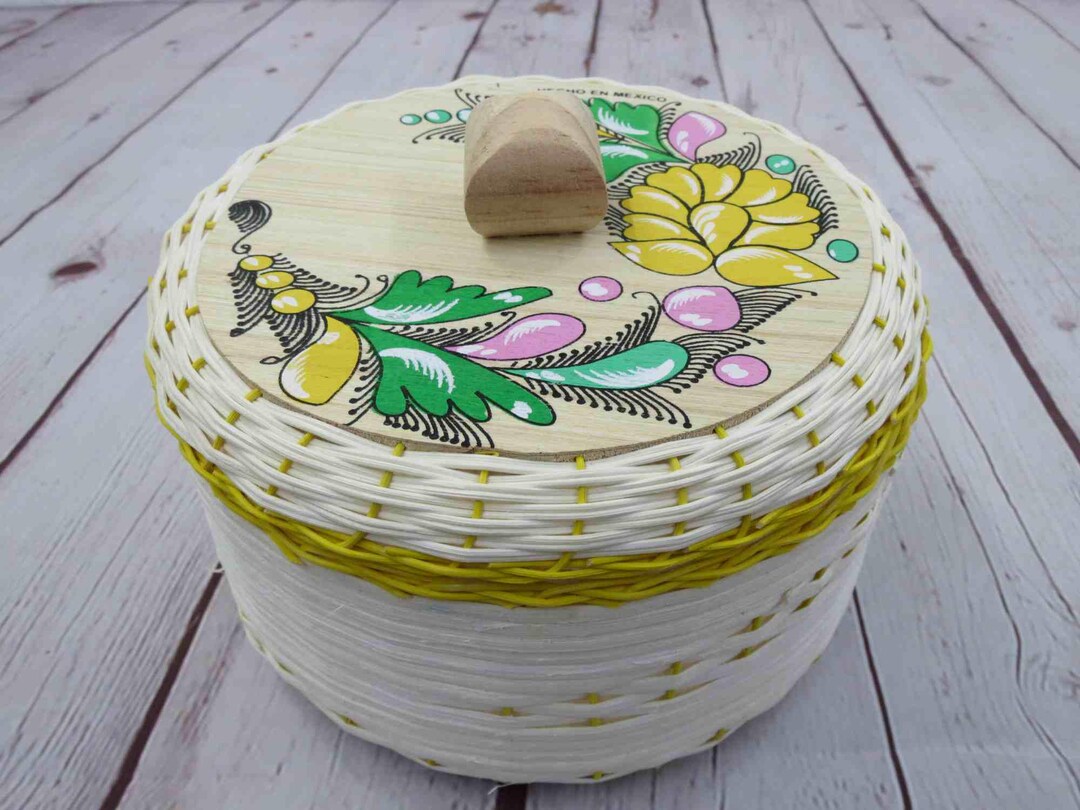 Handmade Tortilla Warmer With Lid – Palm & Foam Tortillero, 7” X 5 ...