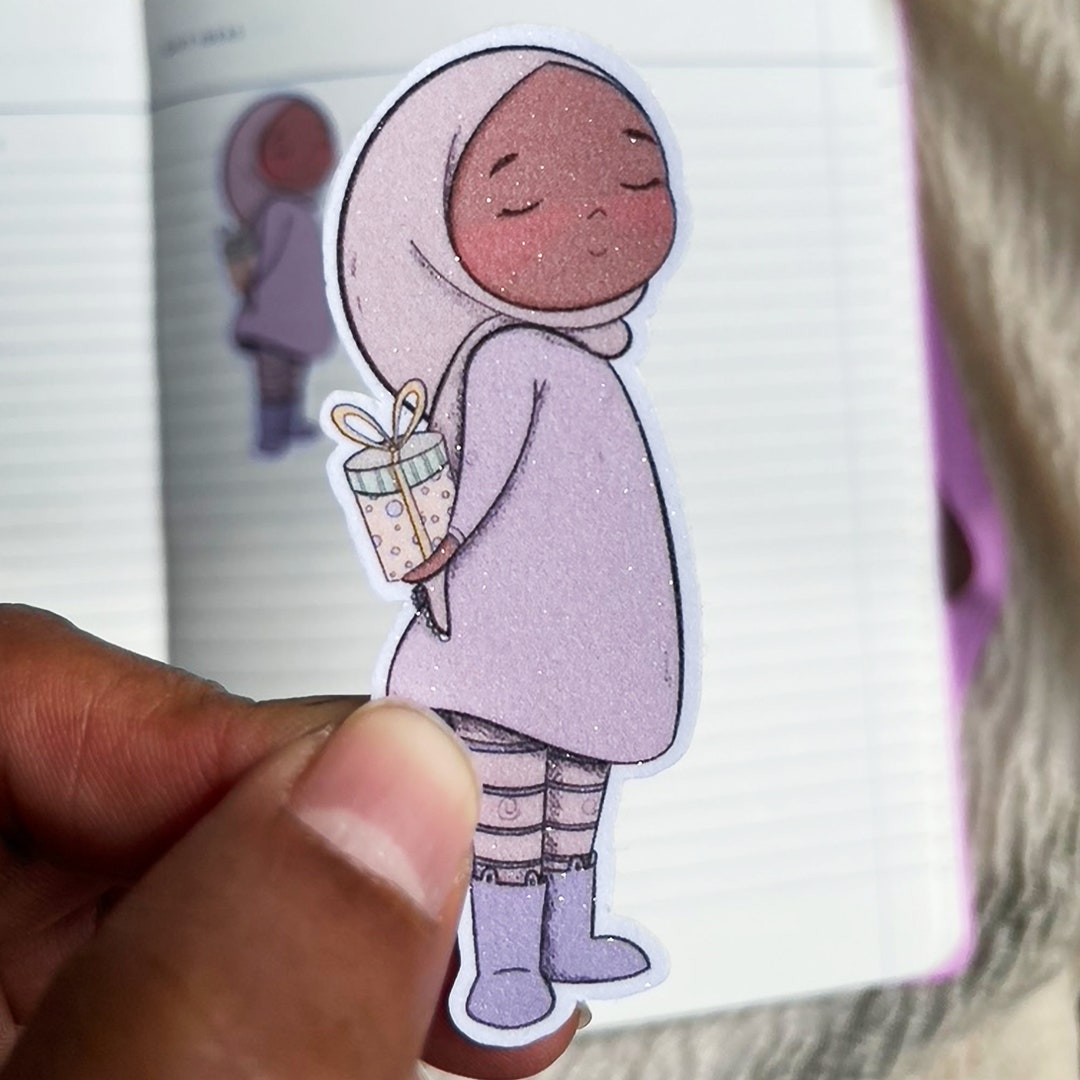 Hijabi Stickers Cute Hijab Glitter Sticker Agenda Sticker Bullet ...