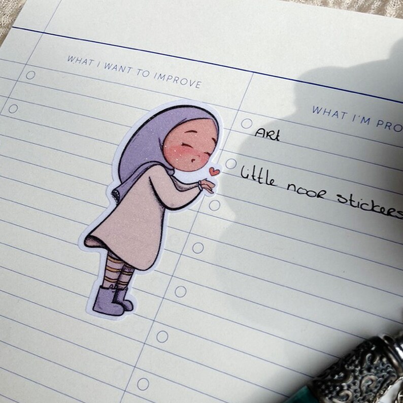 Hijabi Cute Stickers - Cute Hijab - Glitter Sticker - Agenda Sticker ...