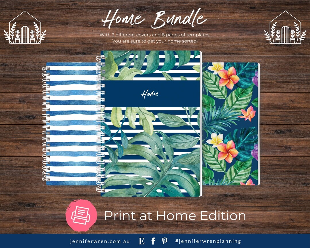 Home Binder Printable Pack A5 | Tropical Planner Templates (digital ...
