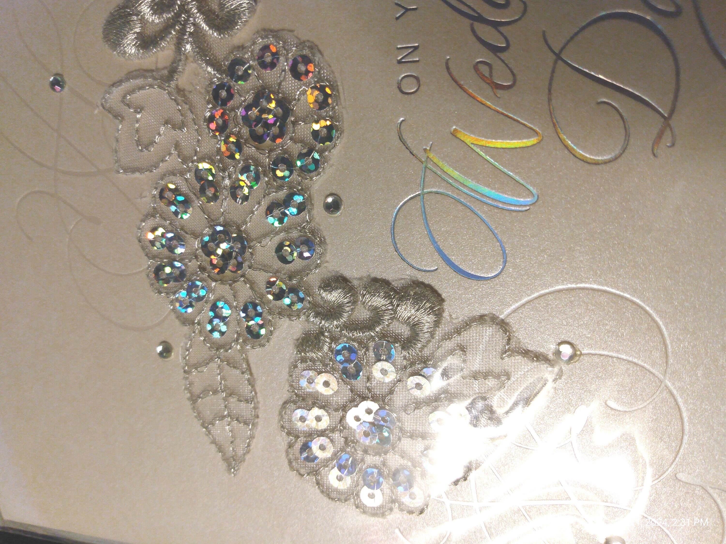 Papyrus Wedding Card New Unopened 7" X 5" Jeweled Flowers "on Your ...