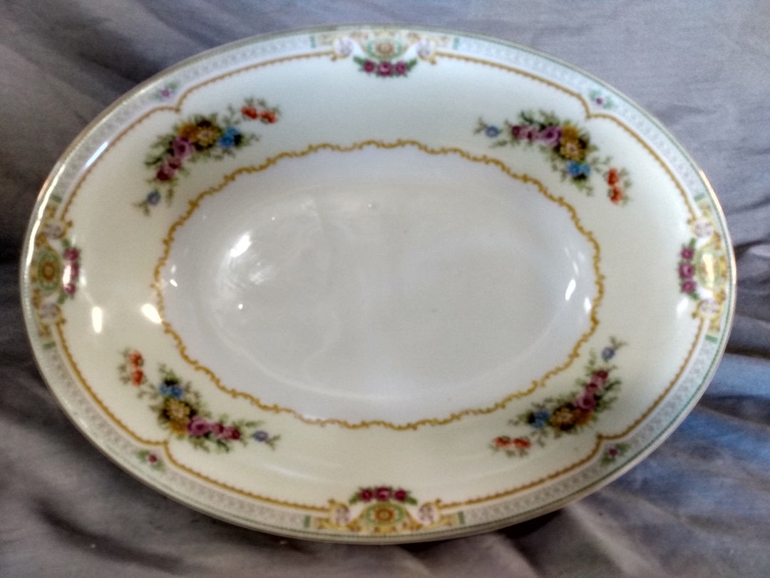 Vintage Mepoco China Oval Serving Bowl - Etsy