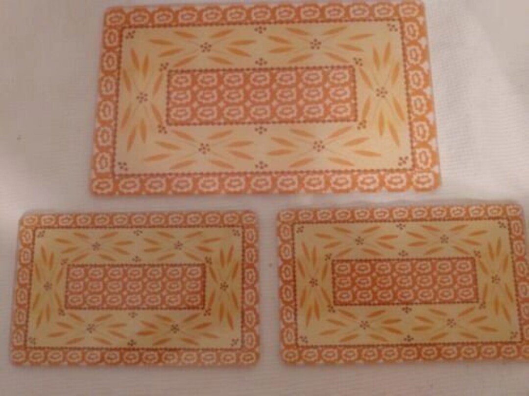 Temp-tations Ovenware Old World Fall Harvest Orange Glass Trivets Set ...