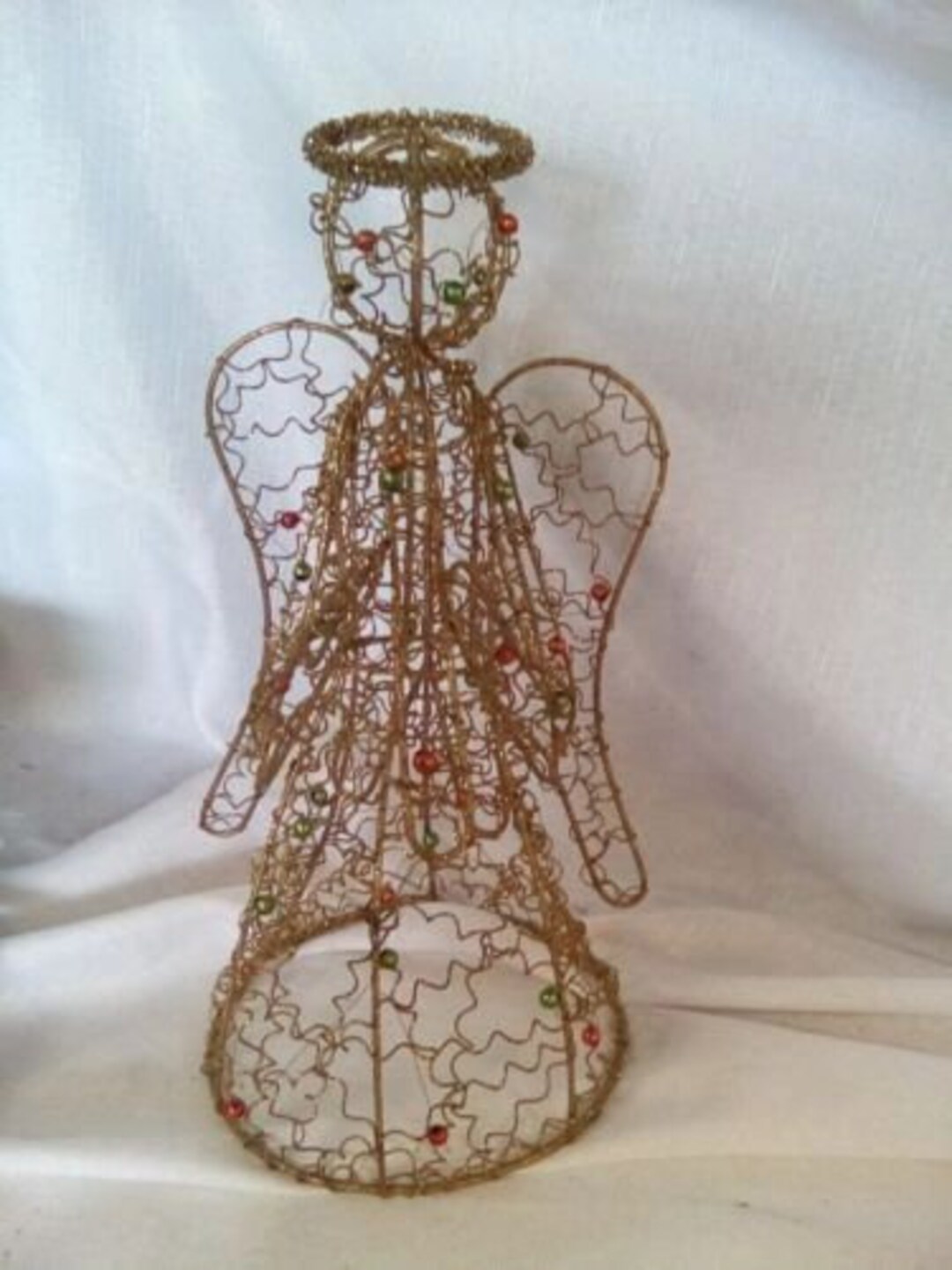 Retro Beaded Brass Wired Christmas Angel Figurine MCM 12" - Etsy