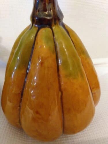 Pair of Ceramic Pumpkins Fall Decor Halloween Thanksgiving 8.5"t & 6.5 ...