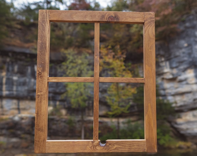 Rustic Brown Farmhouse Window Frame/ Custom/ Bedroom/ Living Room ...