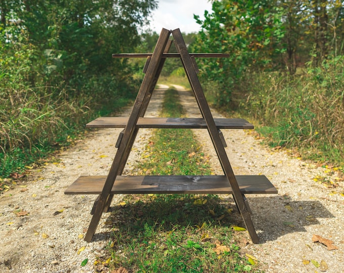 Rustic Cascade Ladder Shelf/ 3-tier Bookcase/ A-frame Ladder Shelf ...