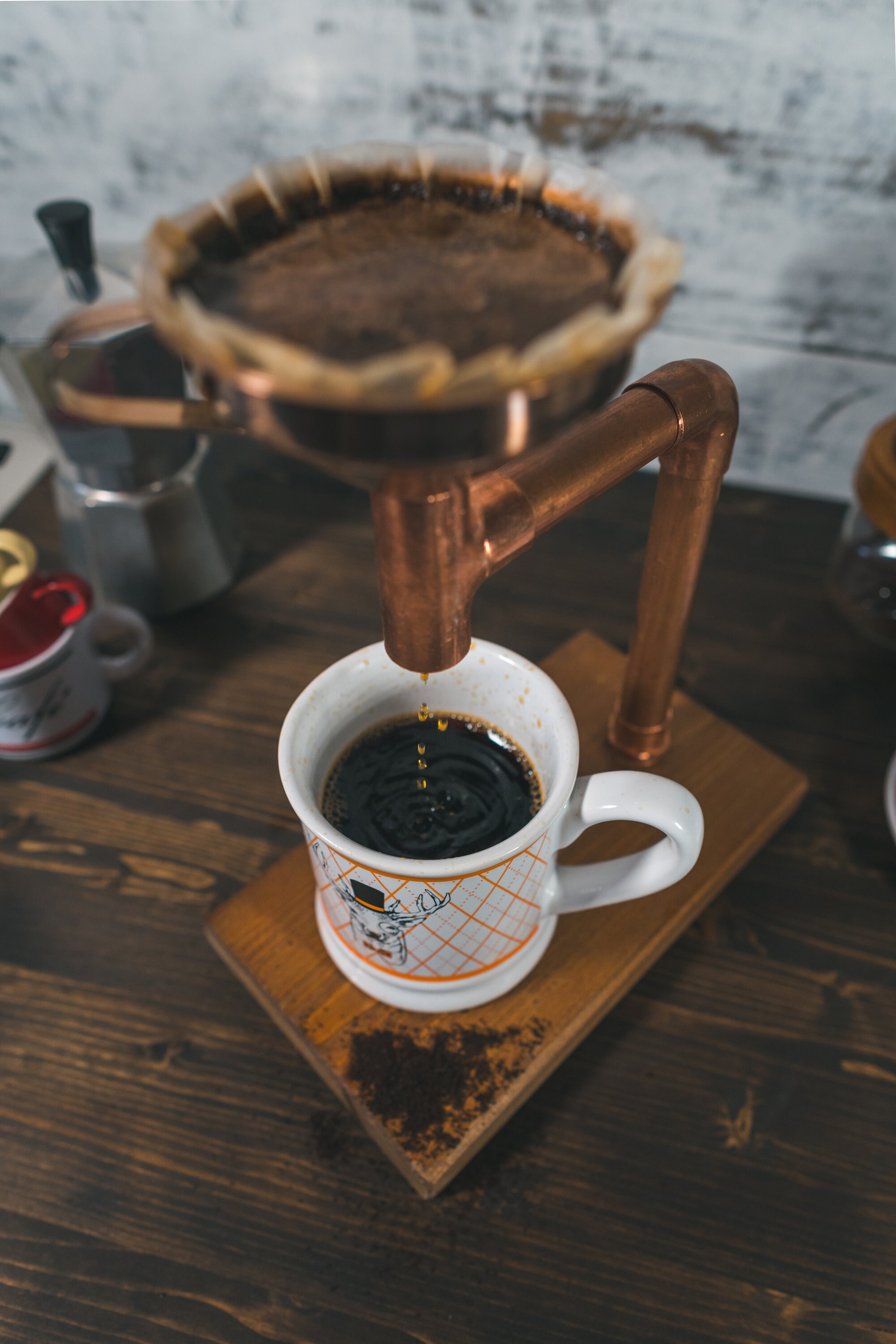 Industrial Copper Pour Over Coffee Maker/ Carafe/ Coffee Dripper/ Pipe ...