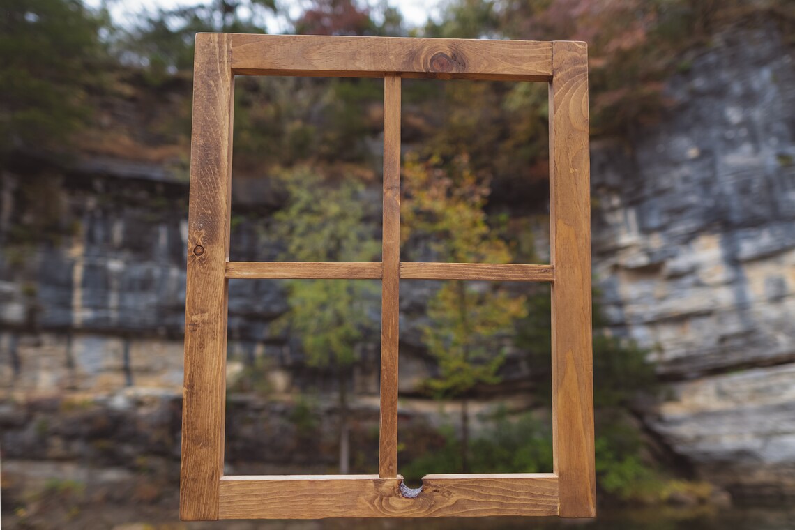 Rustic Brown Farmhouse Window Frame/ Custom/ Bedroom/ Living Room ...