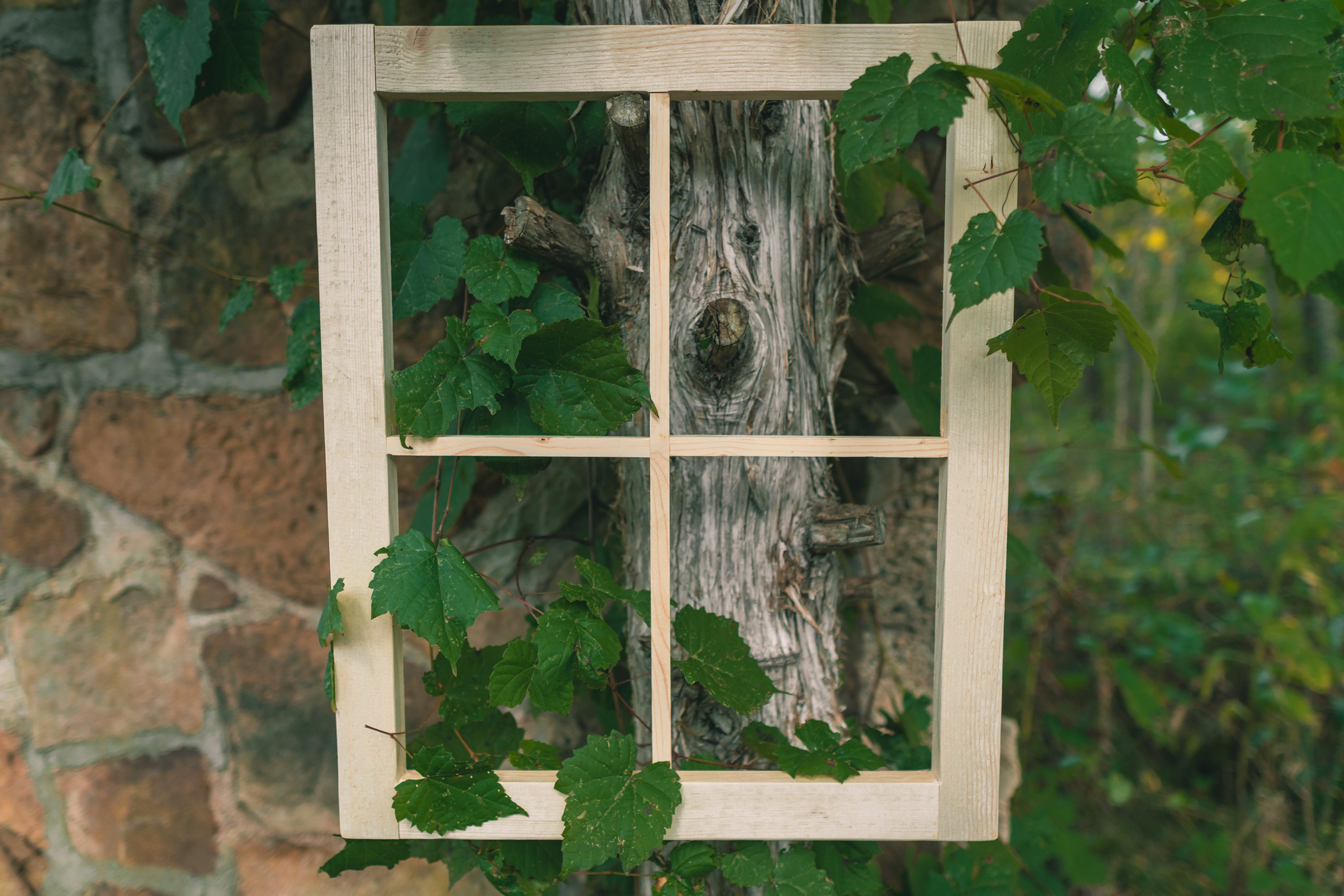 Rustic Brown Farmhouse Window Frame/ Custom/ Bedroom/ Living Room ...
