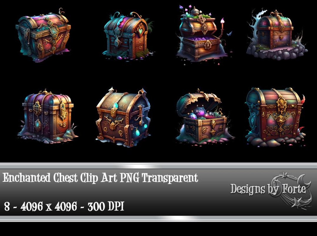 Enchanted Chest Clip Art Set - Etsy
