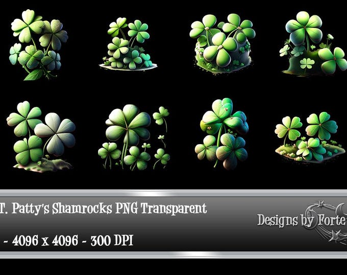 Shamrocks and Clover Clipart: St. Patricks Day Graphics. 19 Elements in ...