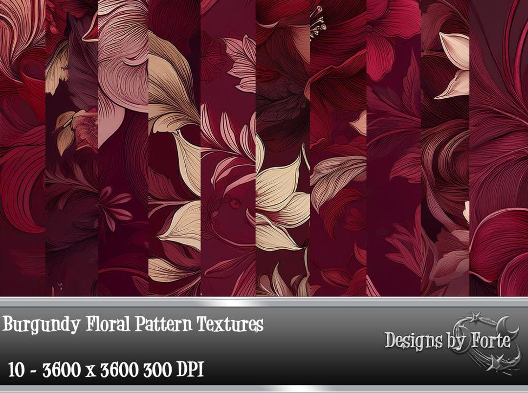 Burgundy Floral Pattern Textures - Etsy