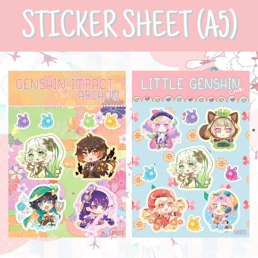 Genshin Impact Sticker Sheet A5 - Etsy