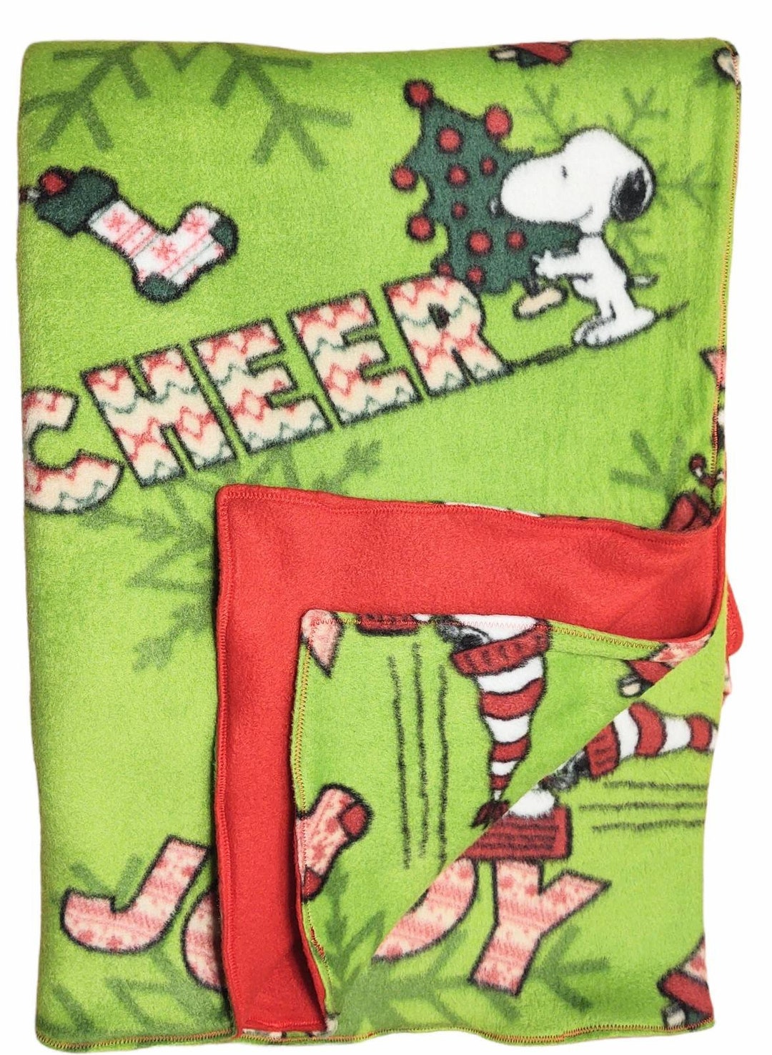 Christmas Snoopy Fleece Blanket | Peanuts Holiday Throw (36”x60") - Etsy