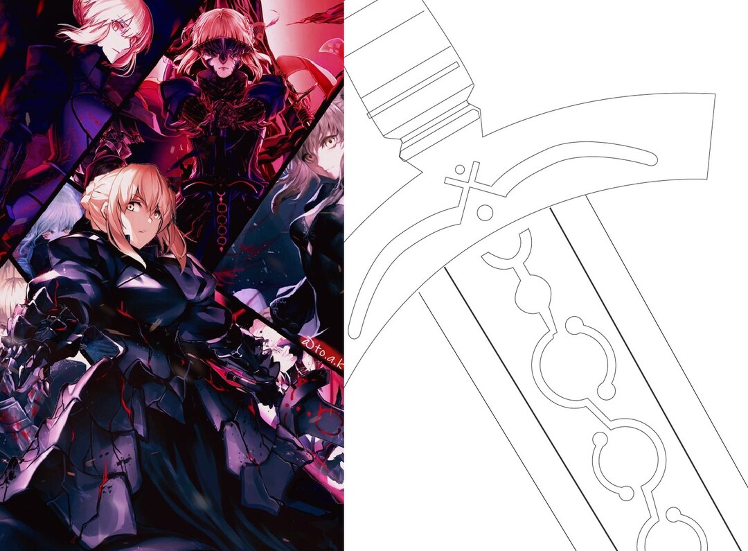 Saber Alter Sword Foam Blue Print - Etsy
