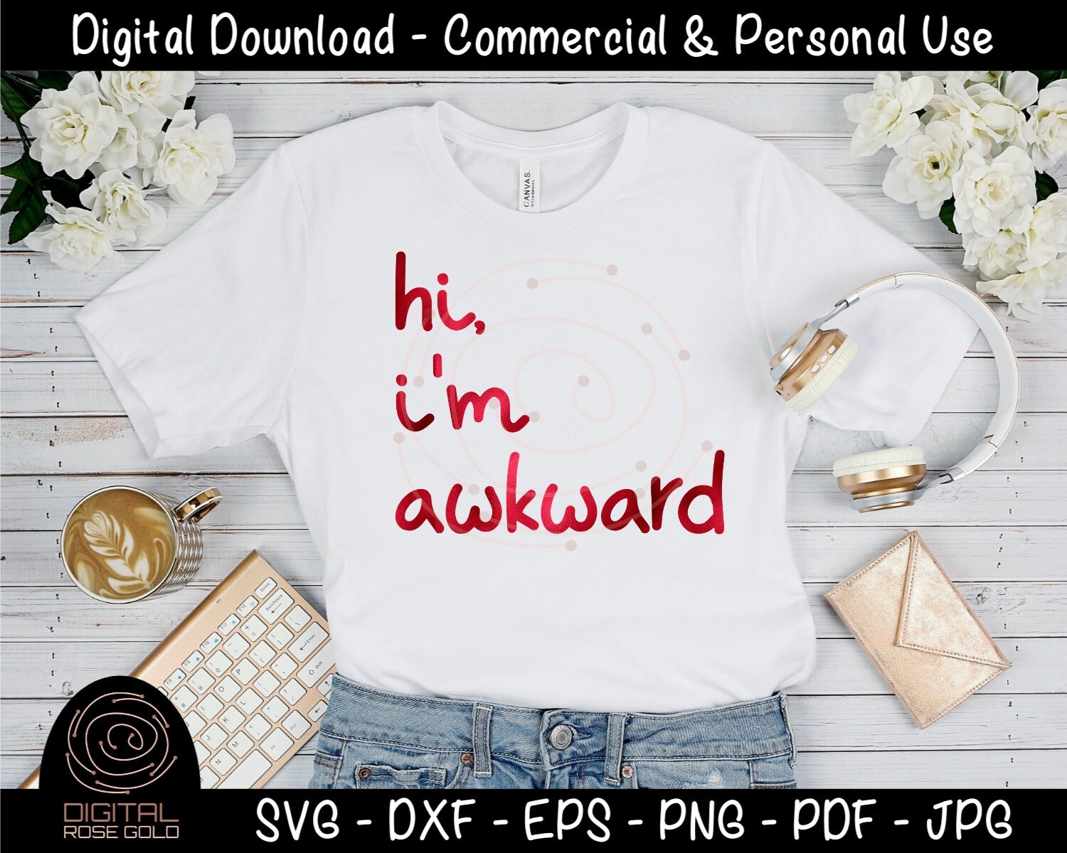 Hi I'm Awkward Funny Awkward SVG Anti Social Introvert - Etsy