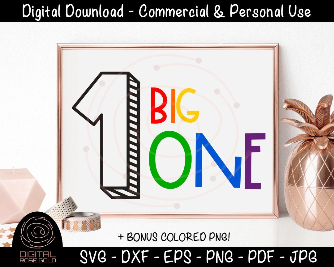 Big One- First Birthday SVG, Turning One Years Old, Birthday Party SVG ...