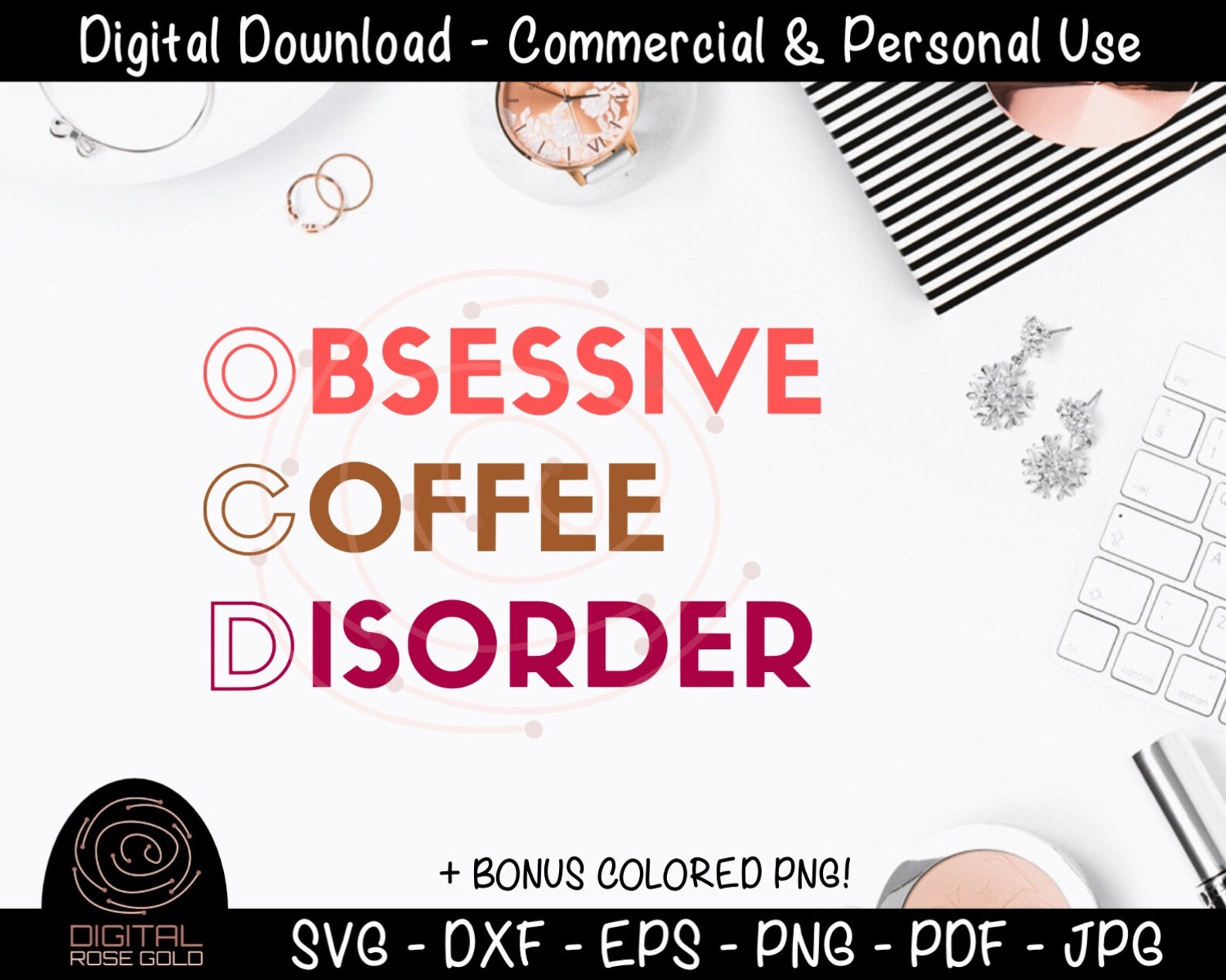 Obsessive Coffee Disorder Funny Coffee SVG Caffeine Coffee - Etsy
