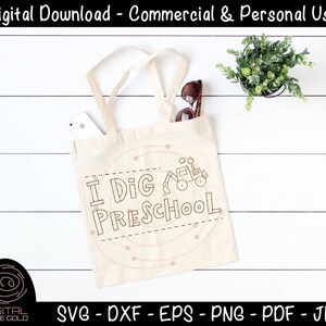 I Dig Preschool - Kids Preschool SVG, Digging Dirt Trucks SVG ...