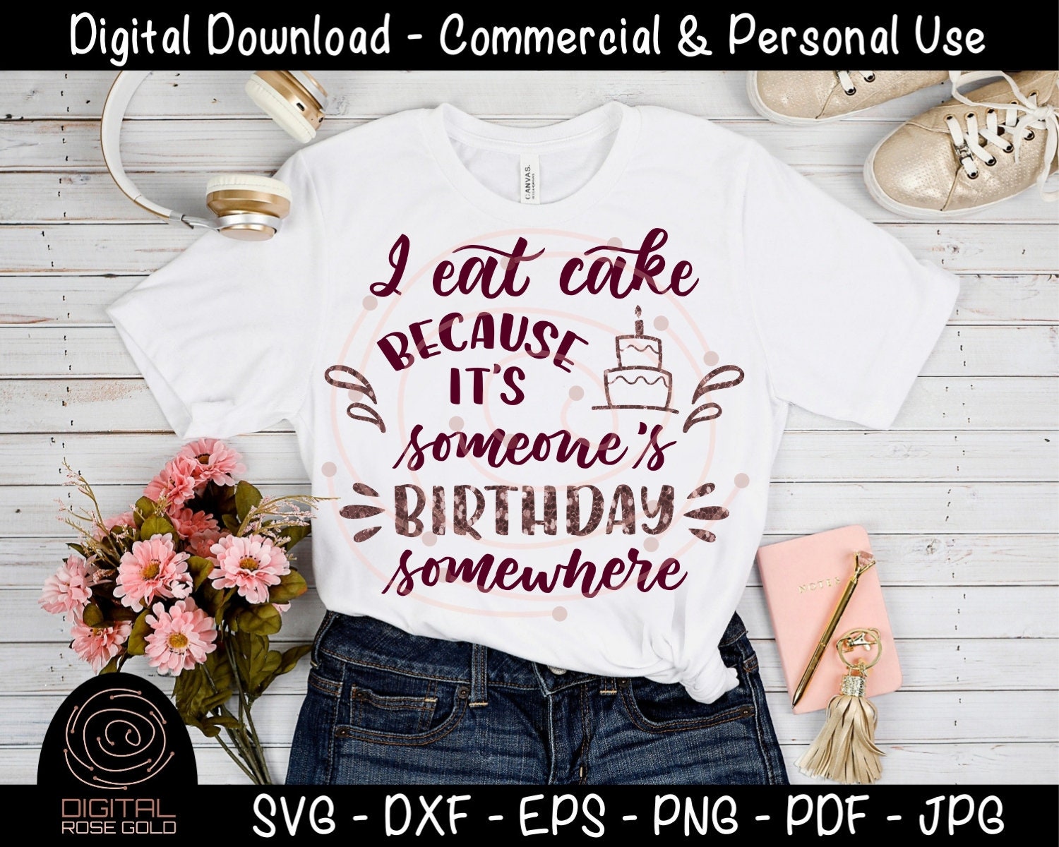 I Eat Cake Because It's Someone's Birthday Somewhere - Funny Party SVG ...
