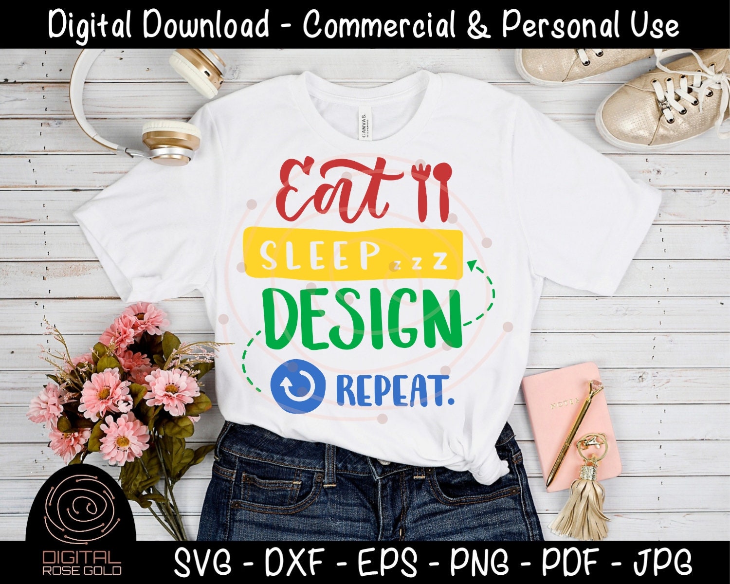 Eat Sleep Design Repeat Funny Craft Room Decor Printable - Etsy