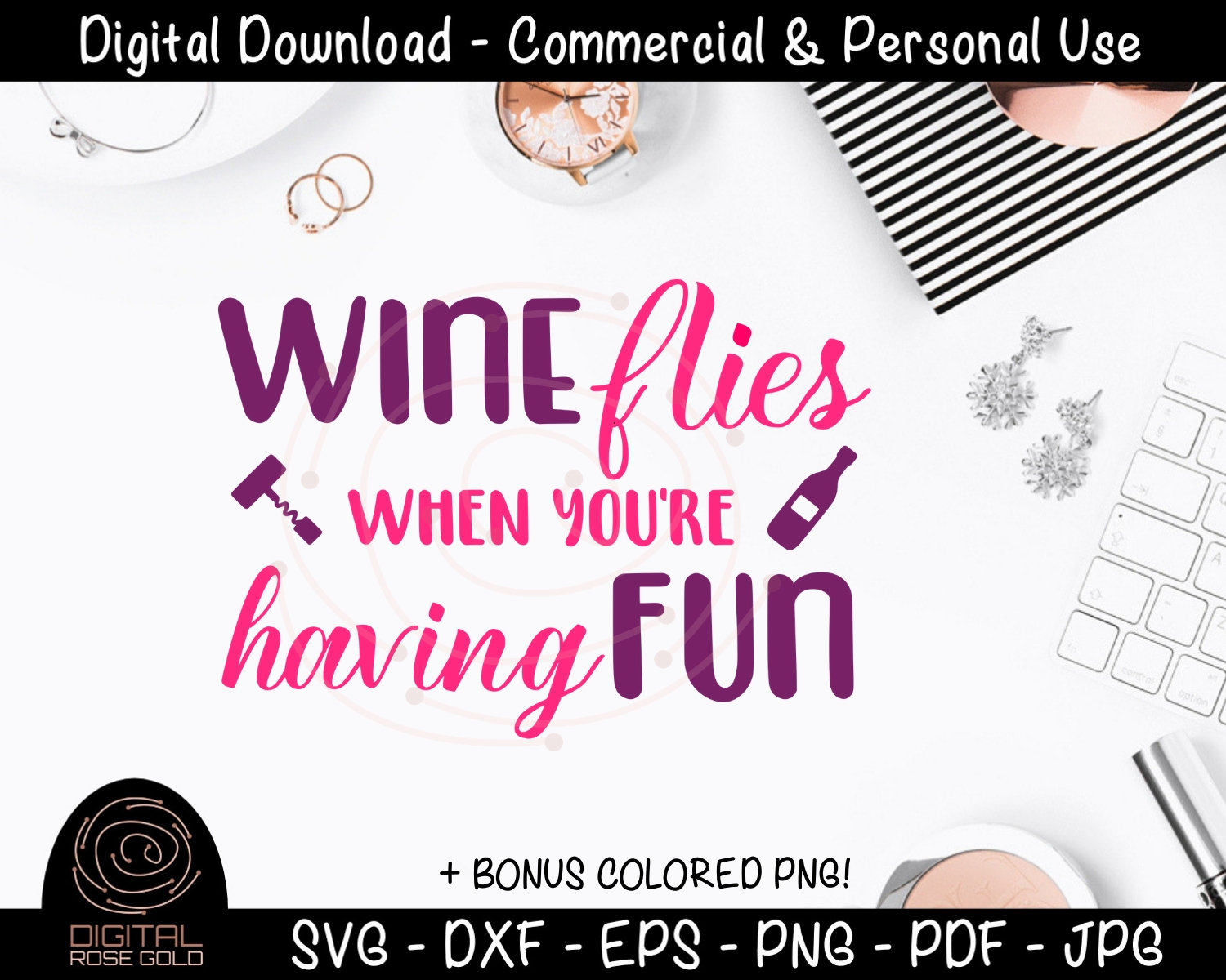 Wine Flies When You're Having Fun Funny Wine SVG Party | Etsy