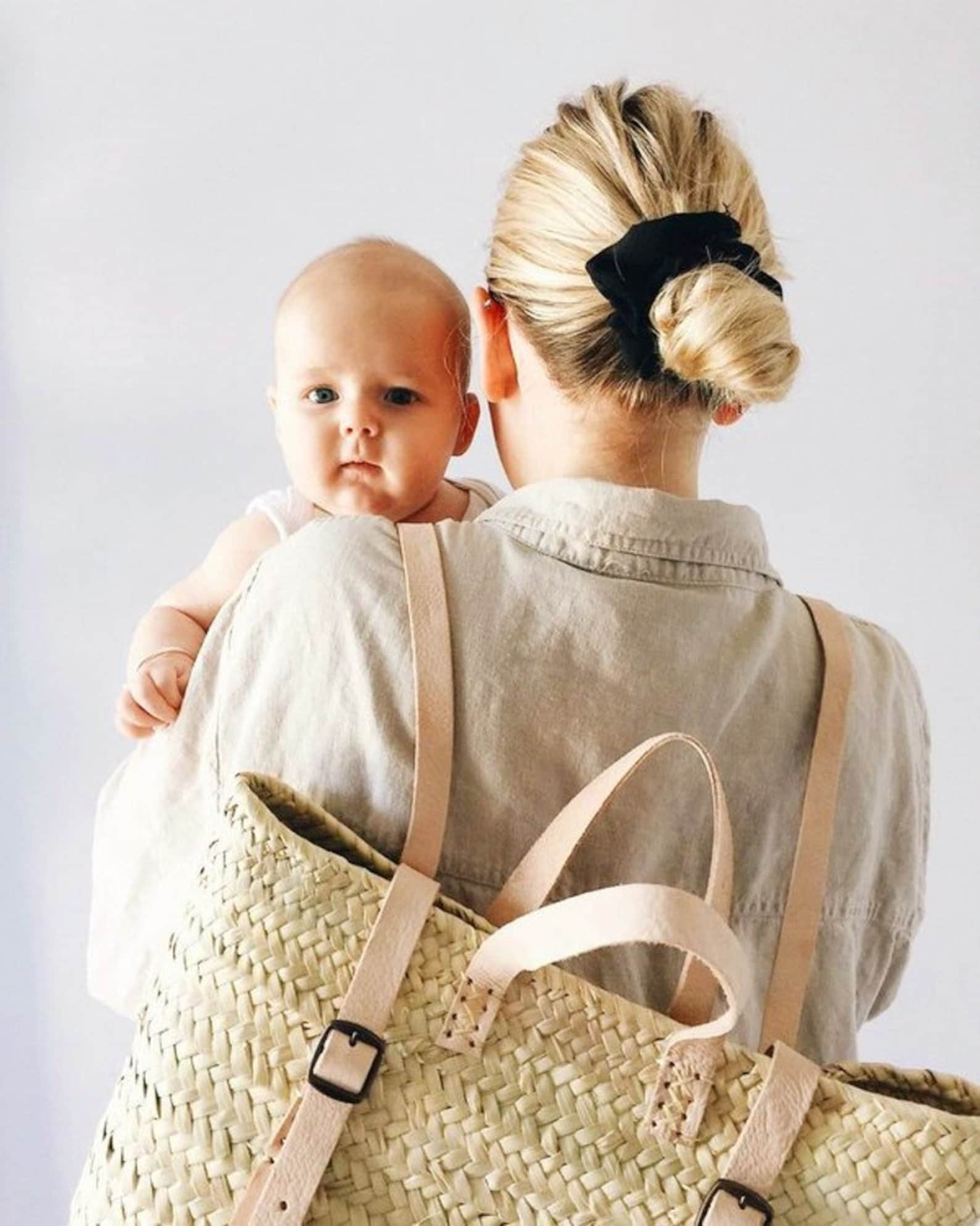50 % OFF Straw Beach Bag With Leather Strap - Straw Backpack - Hipster ...