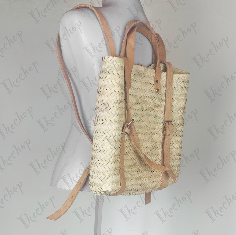 50 % OFF Straw Beach Bag With Leather Strap Straw Backpack - Etsy