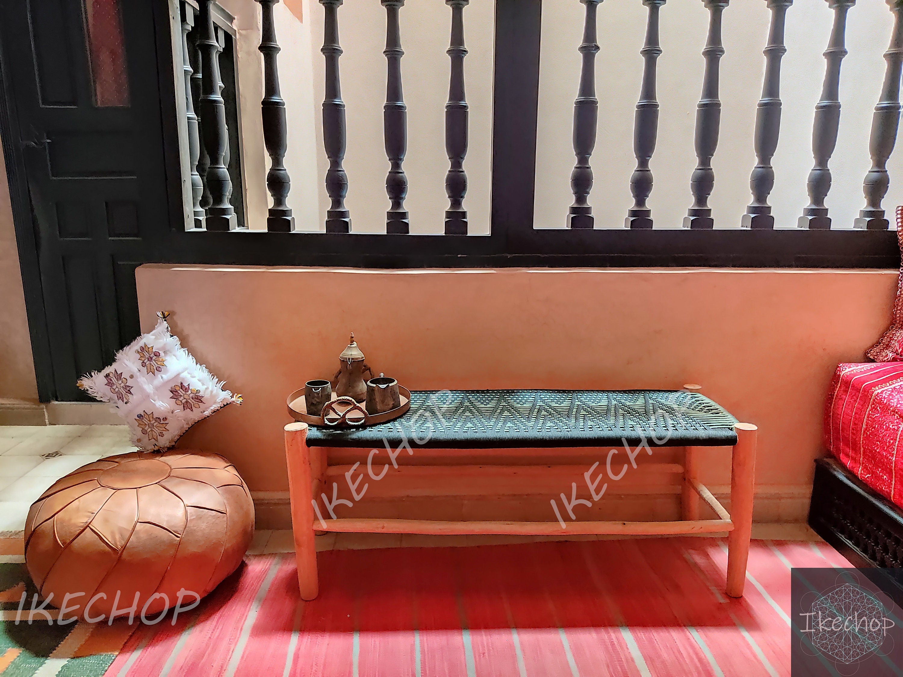 40%OFF Moroccan wooden bench Handmade bench wood bench | Etsy