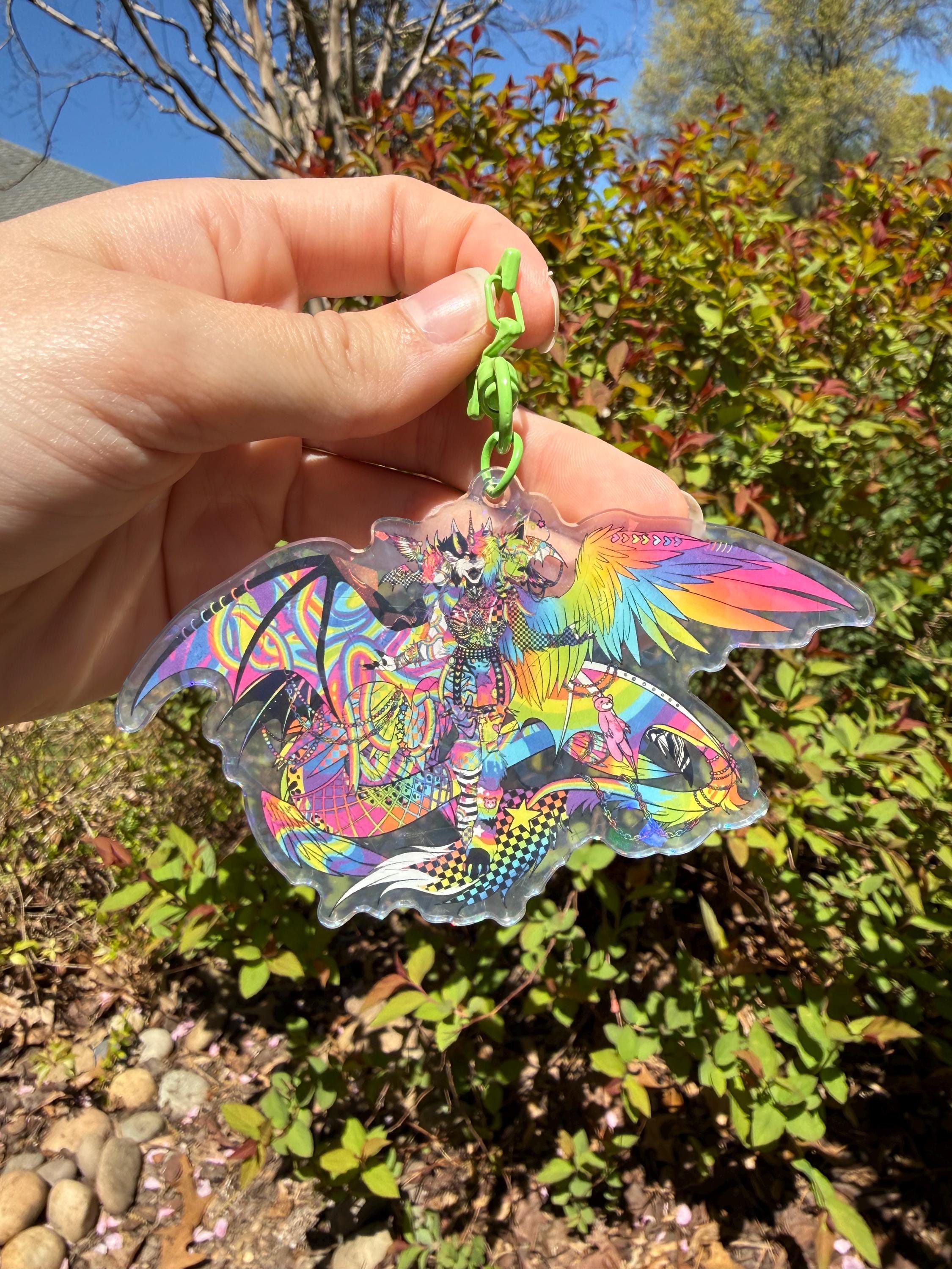Acrylic Furry Anthro Rainbow Sparkledog Keychain - Etsy