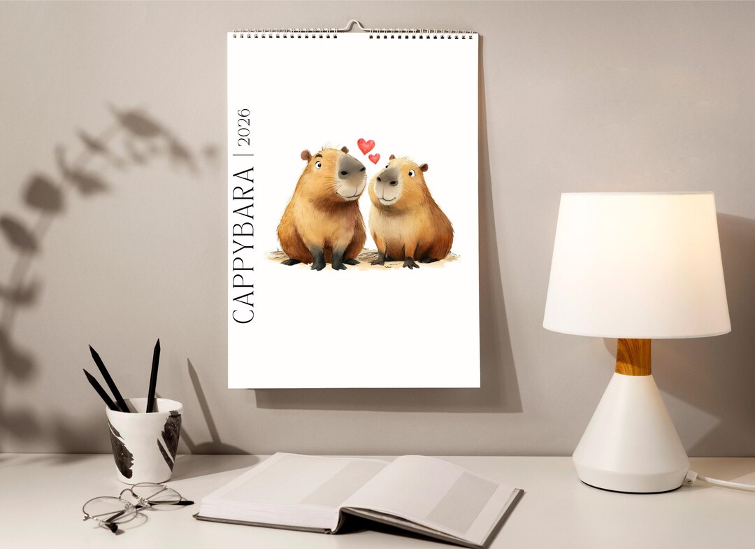Capybara 2026 Calendar: Matte Paper, Wire Bound - Etsy
