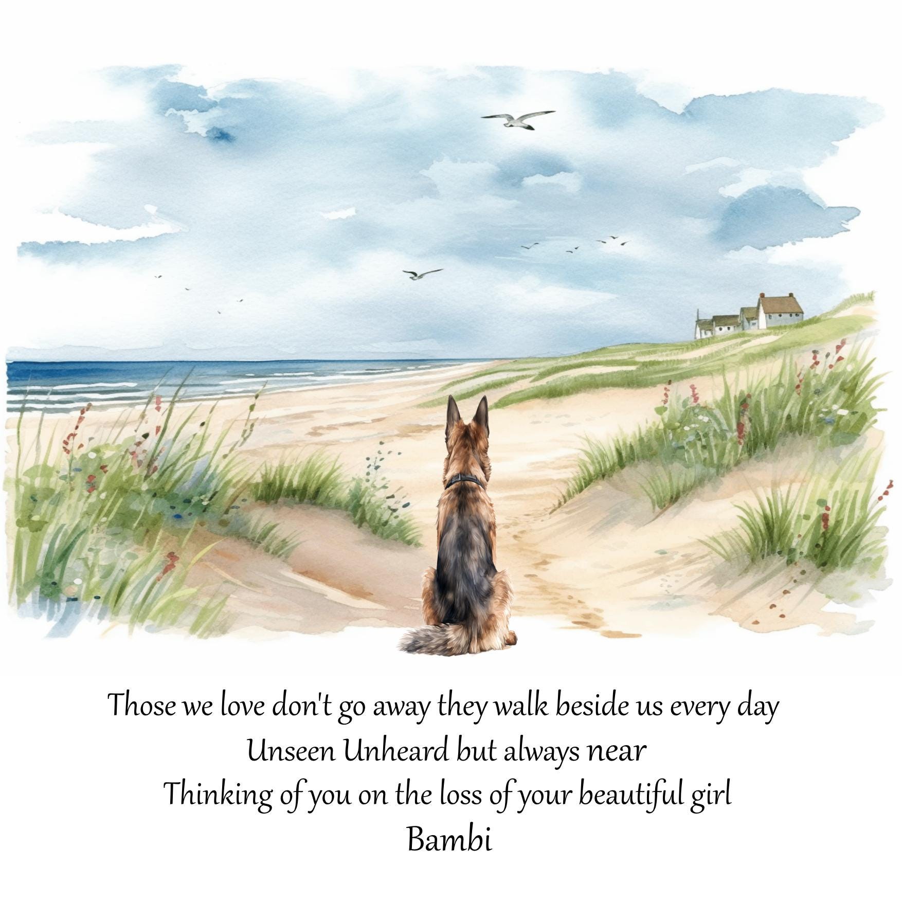 Dog Loss Card, Personalised Pet Bereavement Card, Dog Sympathy Card ...